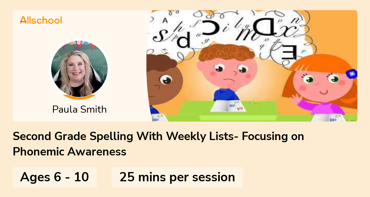 Second Grade Spelling With Weekly Lists Focusing On Phonemic Awareness