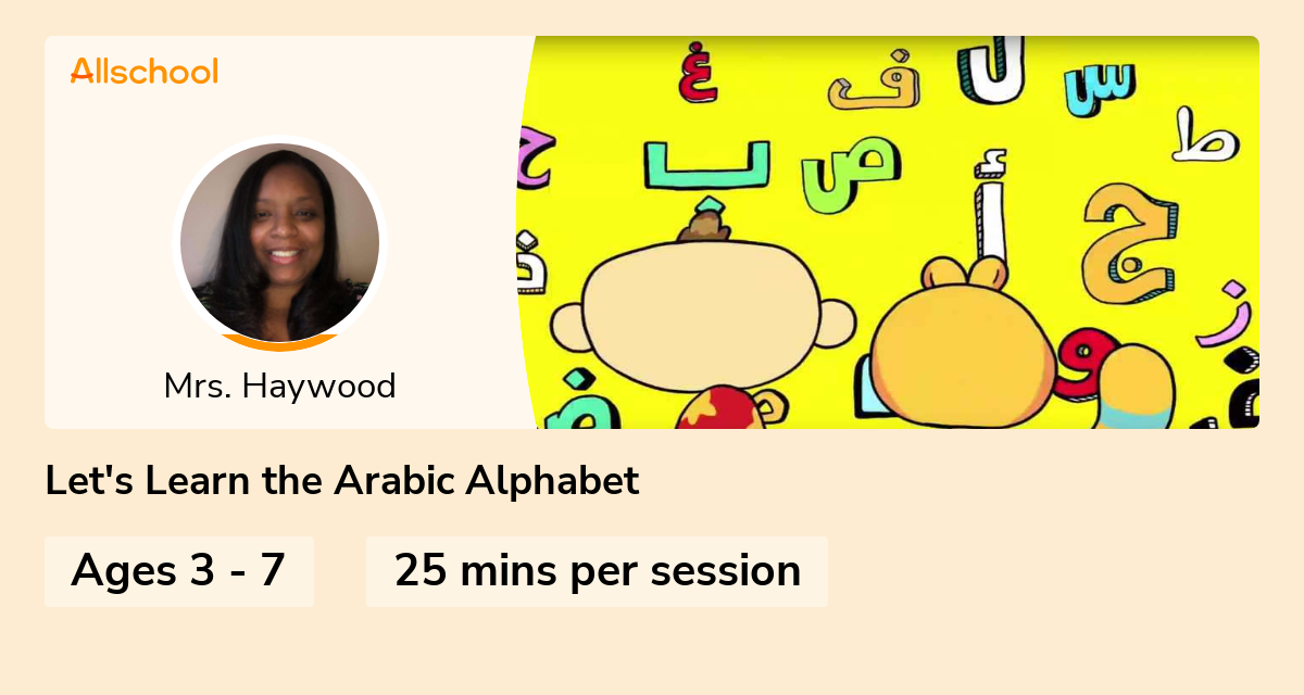 Lets Learn The Arabic Alphabet Live Interative Class For Ages 3 7