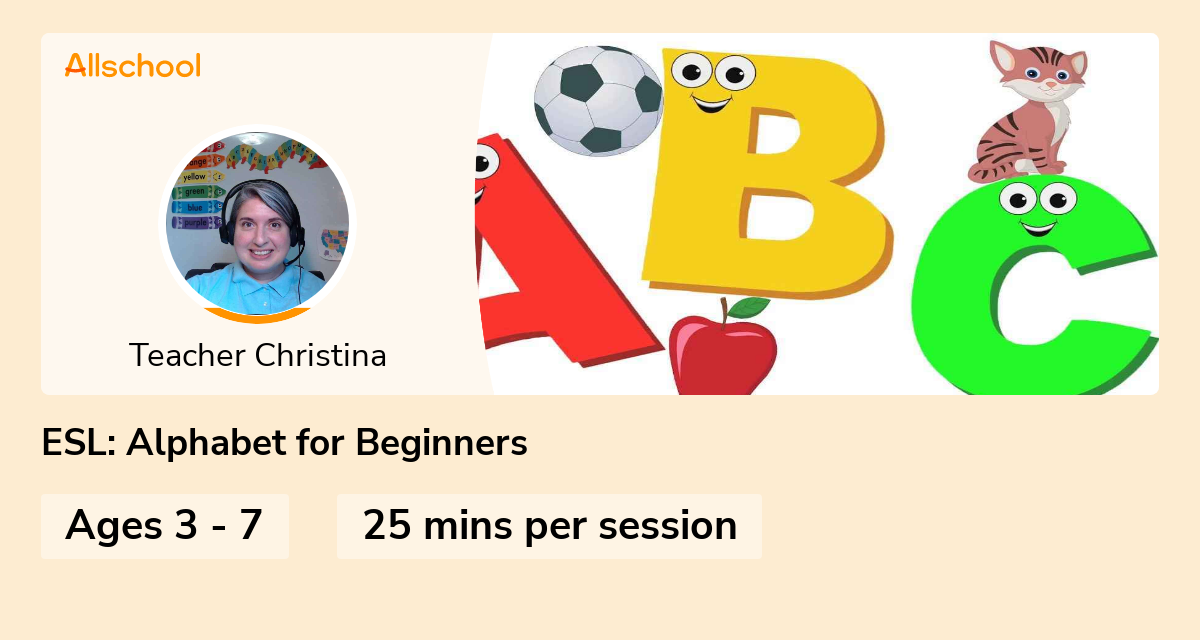 Esl Alphabet For Beginners Live Interative Class For Ages 3 7
