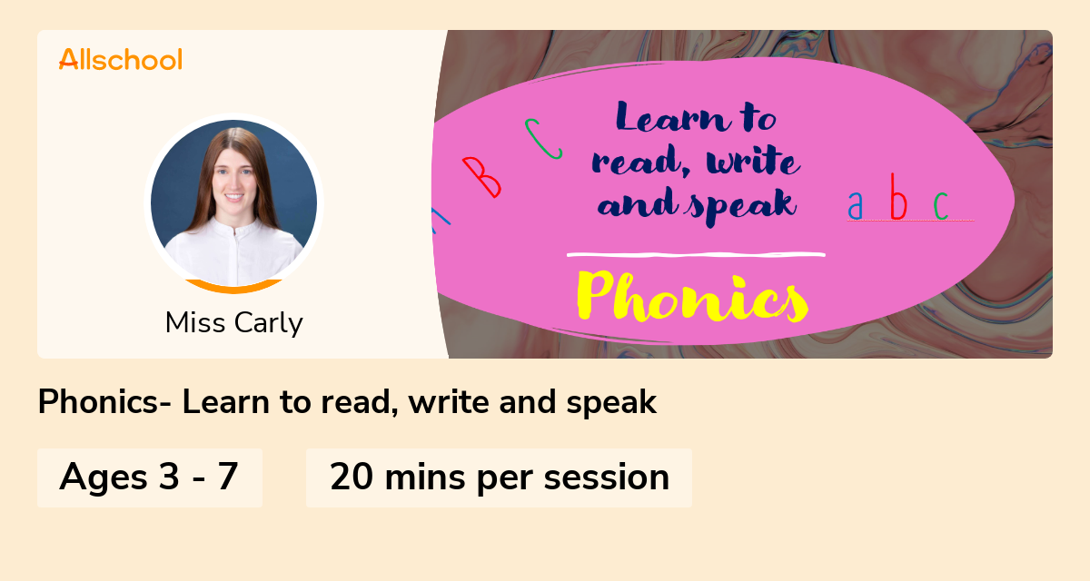 Phonics Learn To Read Write And Speak Live Interative Class For