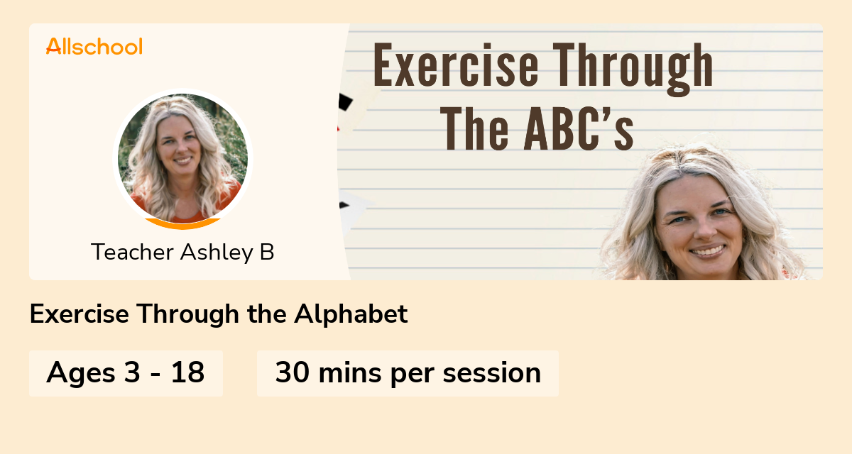 Exercise Through The Alphabet Live Interative Class For Ages 3 18