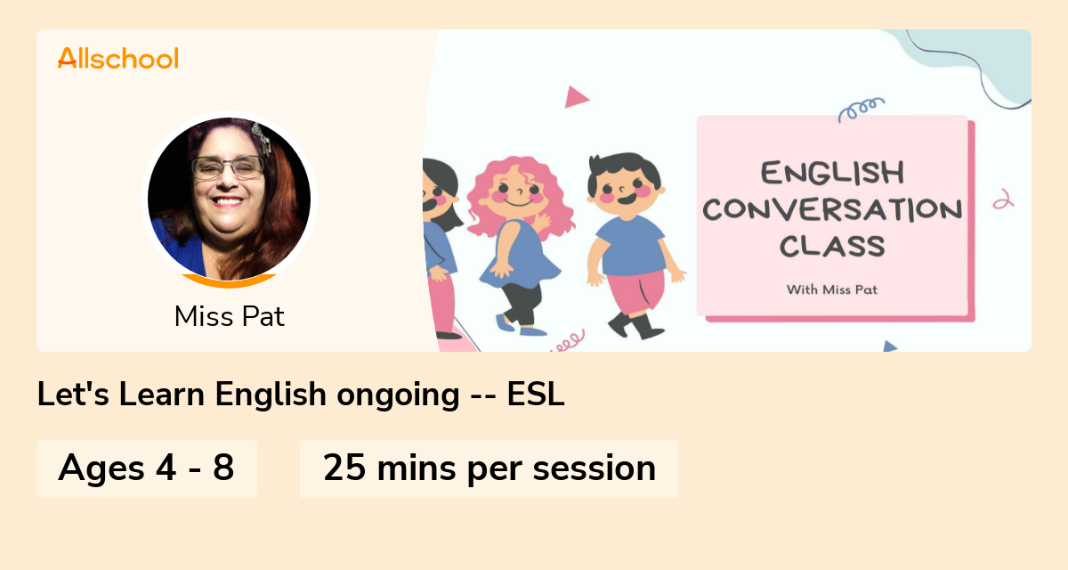 Lets Learn English Ongoing Esl Live Interative Class For Ages 4 8
