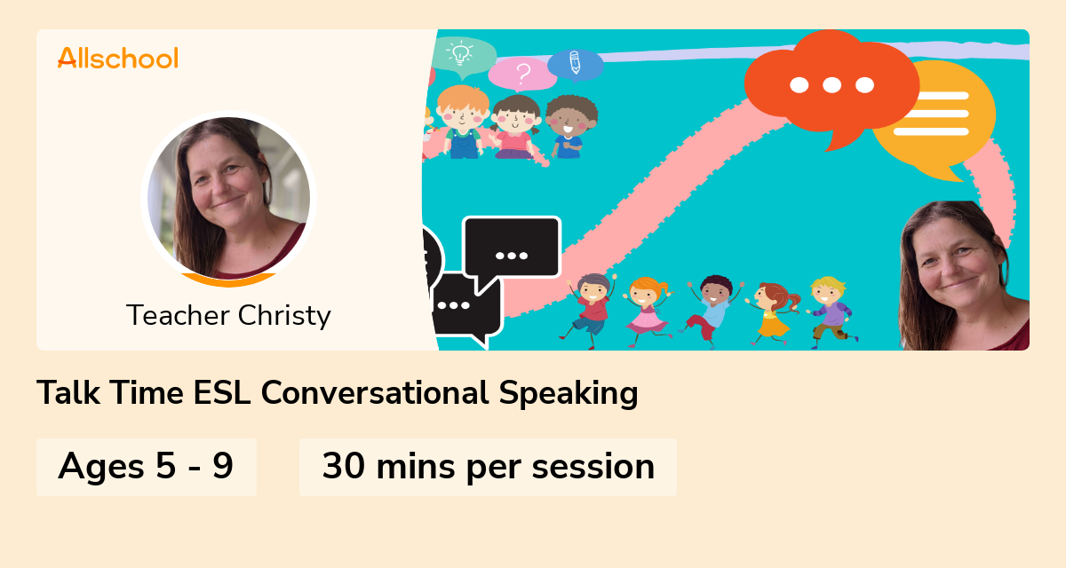 Talk Time Esl Conversational Speaking Live Interative Class For Ages