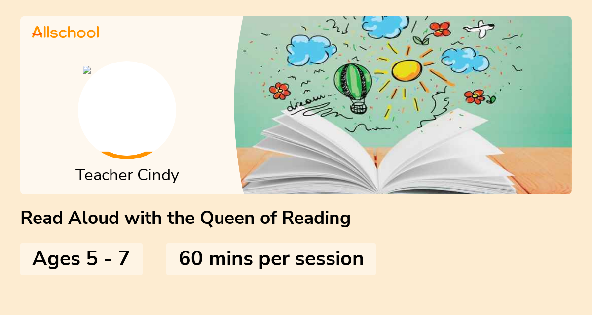 Read Aloud With The Queen Of Reading Live Interative Class For Ages 5