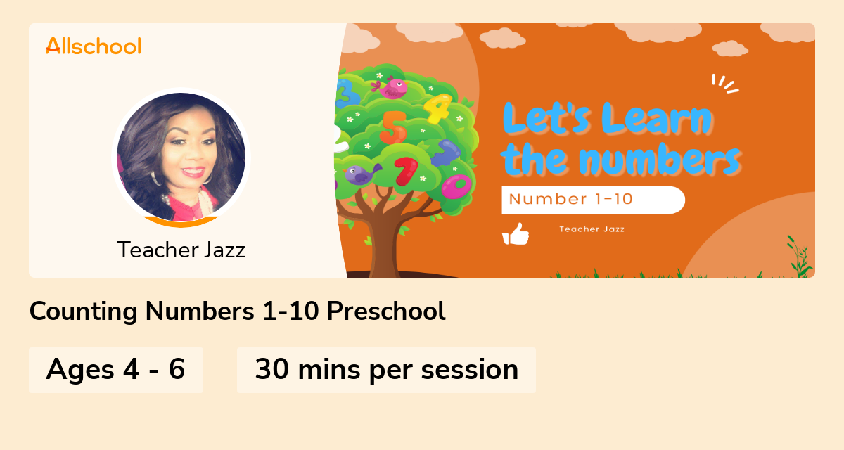Counting Numbers 1-10 Preschool | Live interative class for ages 4-6 ...