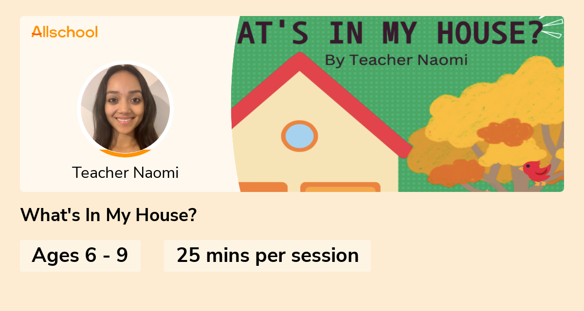 Whats In My House Live Interative Class For Ages 6 9 Taught By