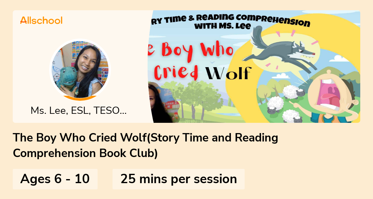 The Boy Who Cried Wolf(Story Time and Reading Comprehension Book Club ...