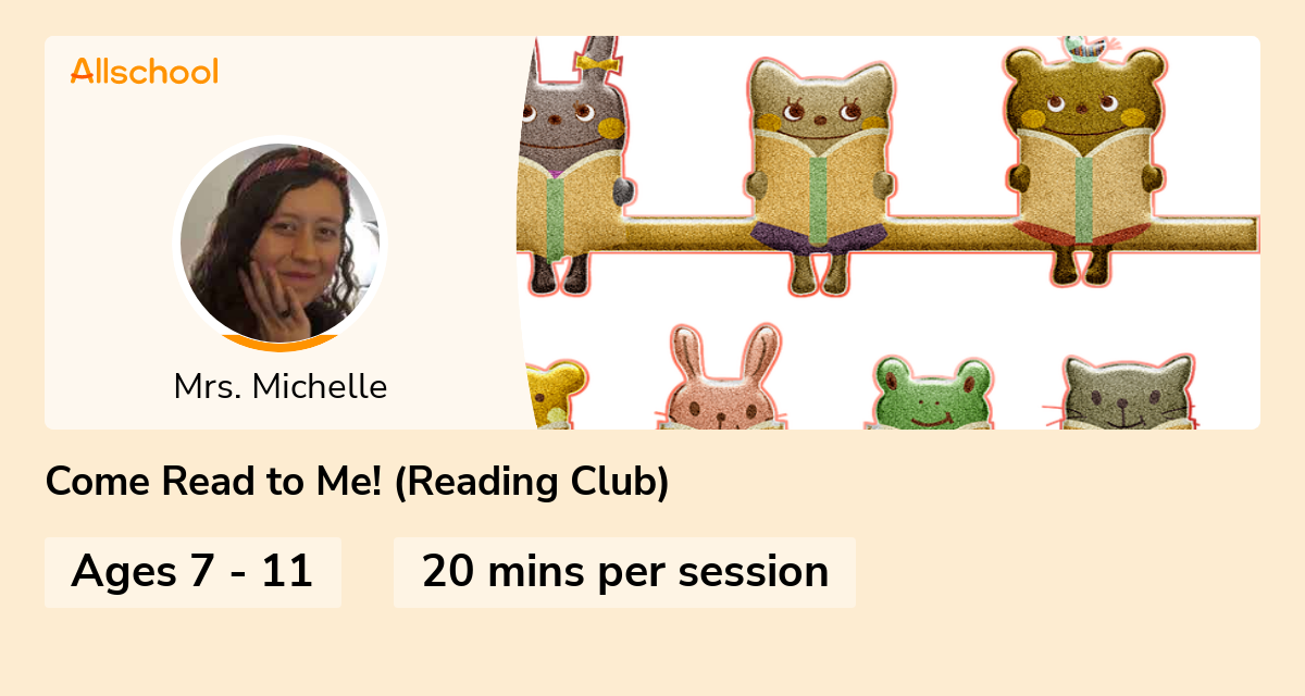 Come Read To Me Reading Club Live Interative Class For Ages 7 11