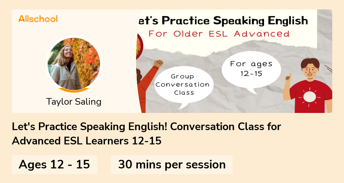 Lets Practice Speaking English Conversation Class For Older Advanced