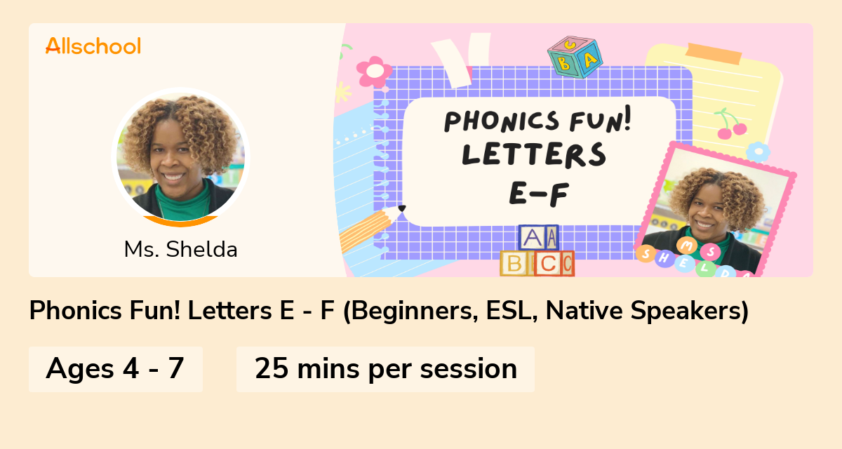 Phonics Fun Letters E F Beginners Esl Native Speakers Live
