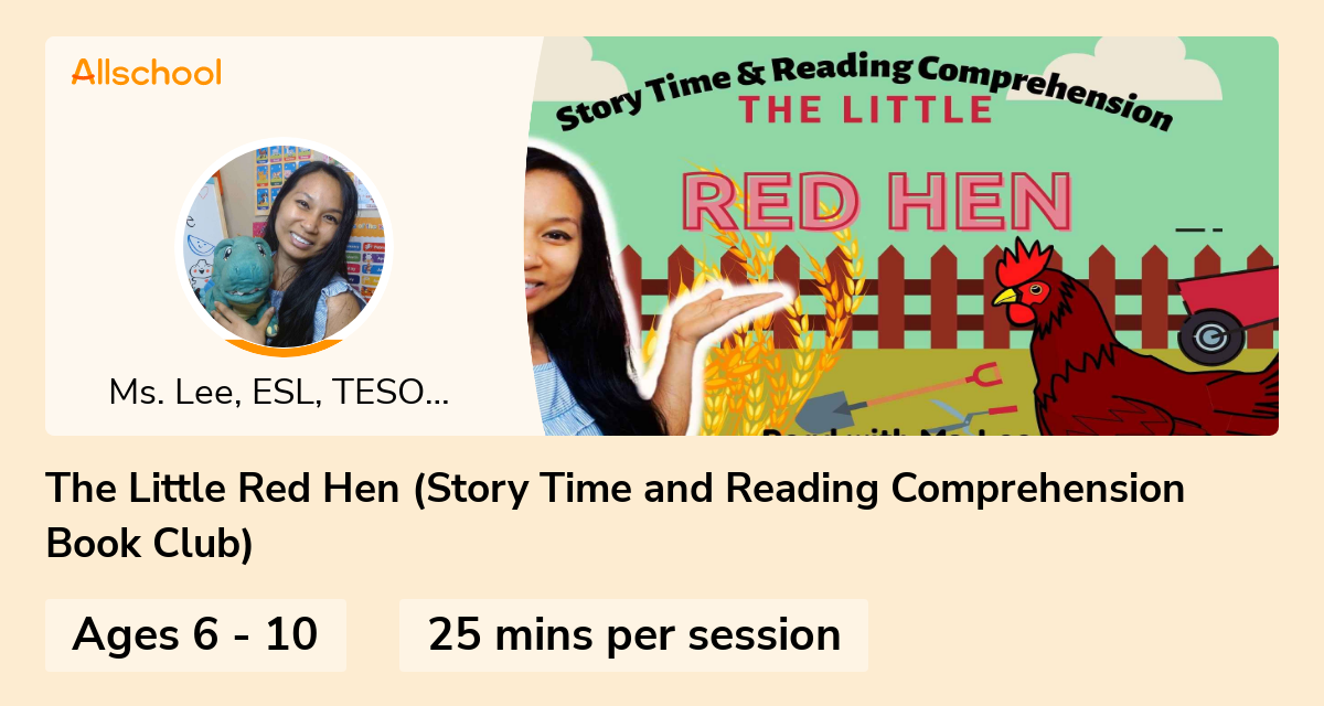The Little Red Hen Story Time And Reading Comprehension Book Club