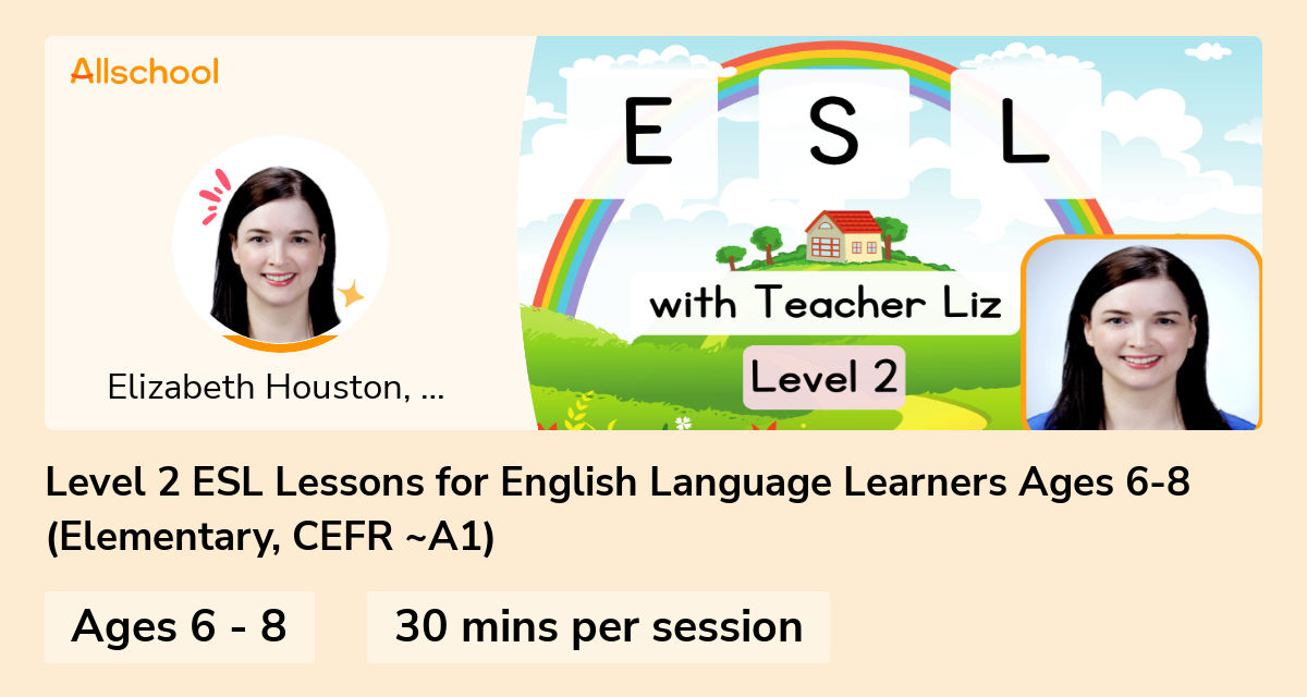 Level 2 Esl Lessons For English Language Learners Ages 6 8 Elementary