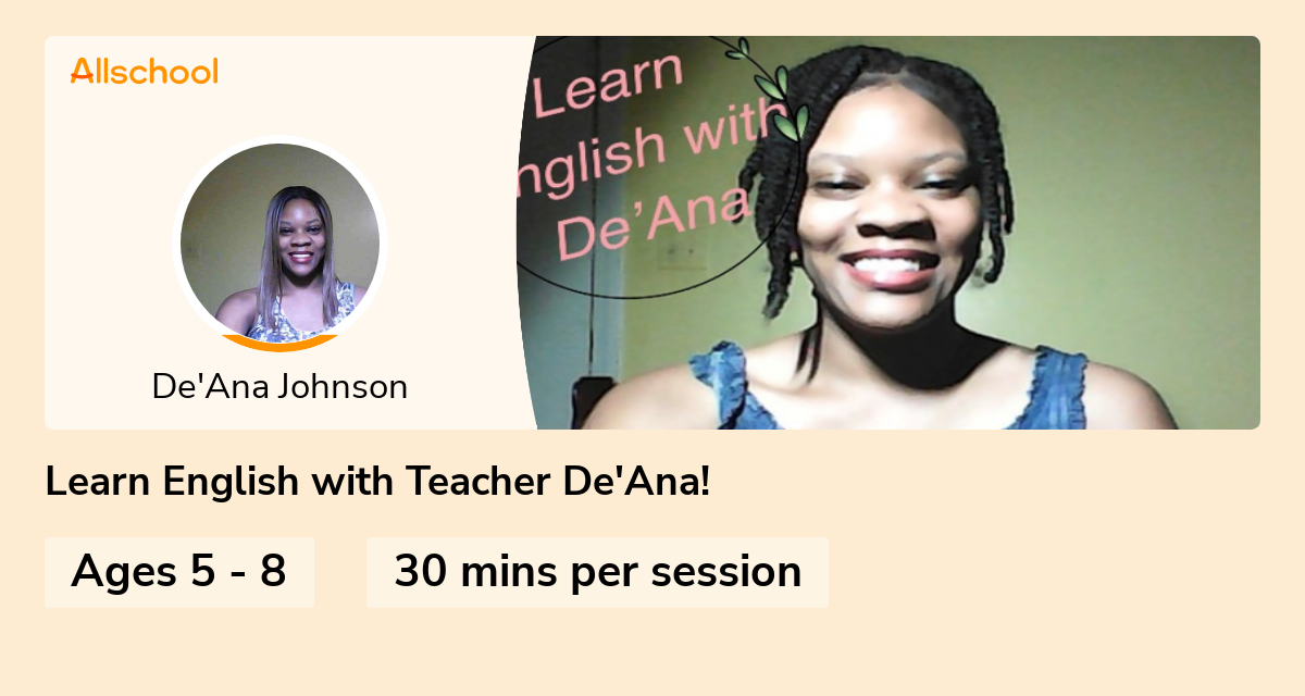 Learn English With Teacher Deana Live Interative Class For Ages 5 8