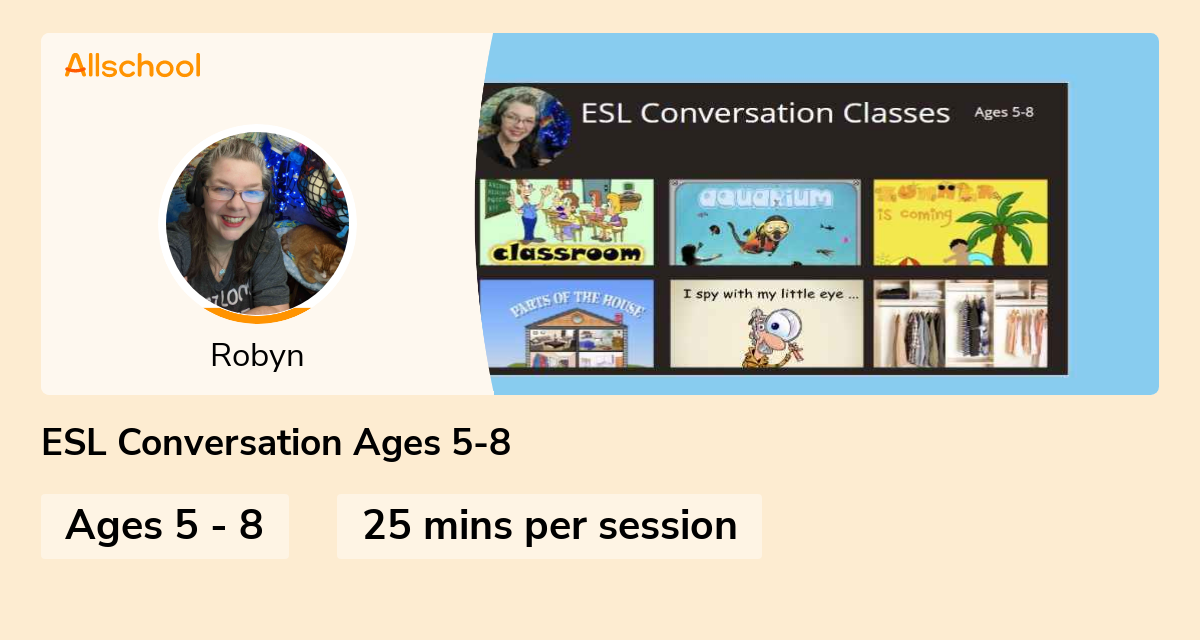 ESL Conversation Ages 5-8 | Live interative class for ages 5-8 | taught ...