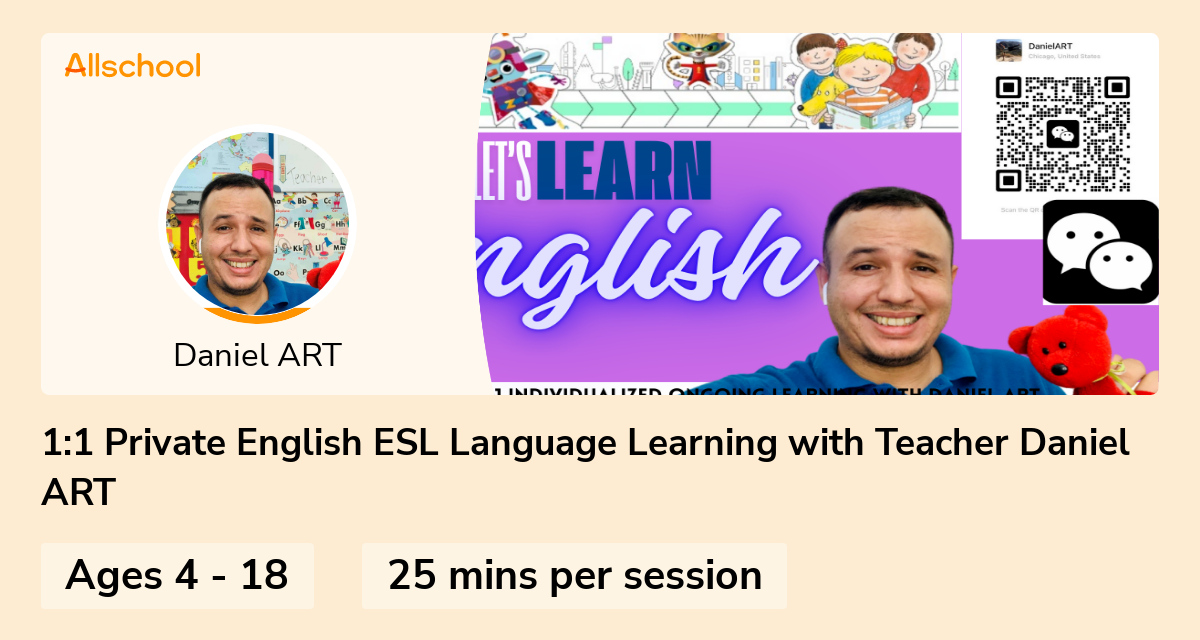 Individualized Private English Language Learning With Teacher Daniel