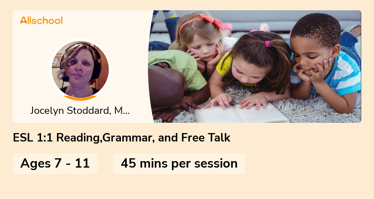 Esl 11 Readinggrammar And Free Talk Live Interative Class For Ages