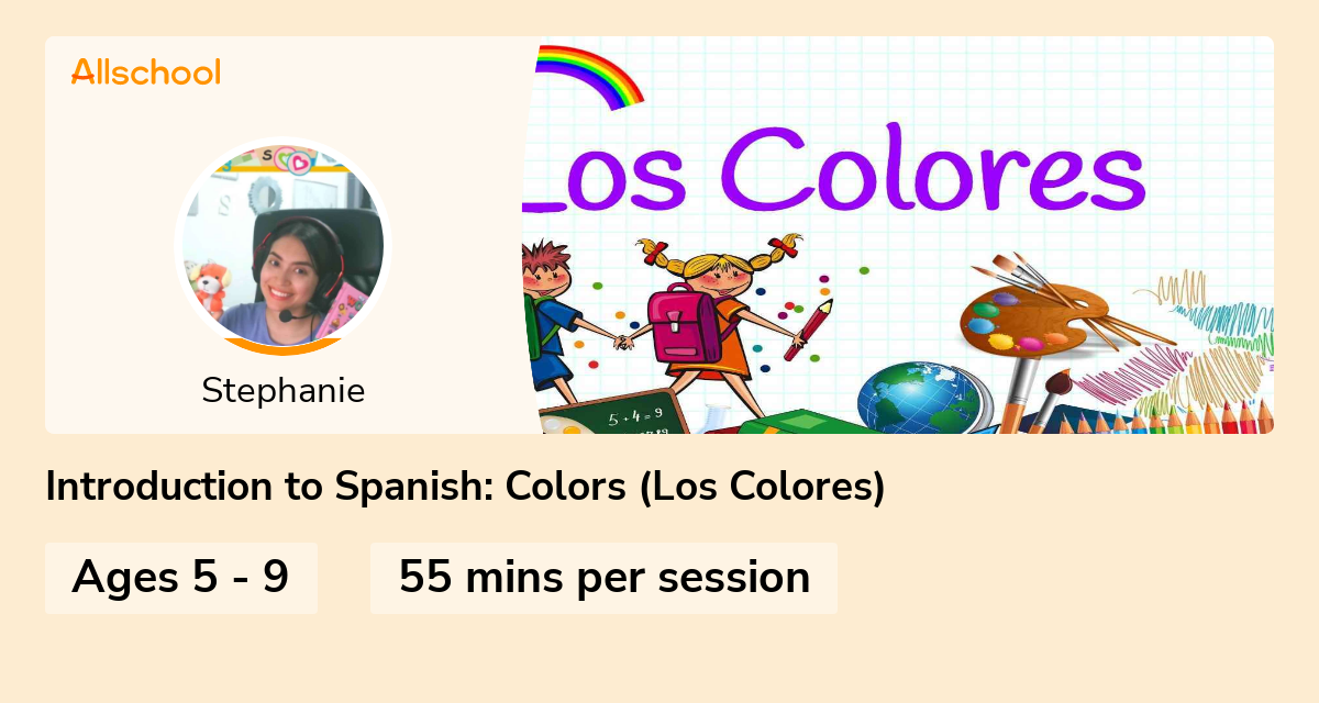 Introduction To Spanish Colors Los Colores Live Interative Class