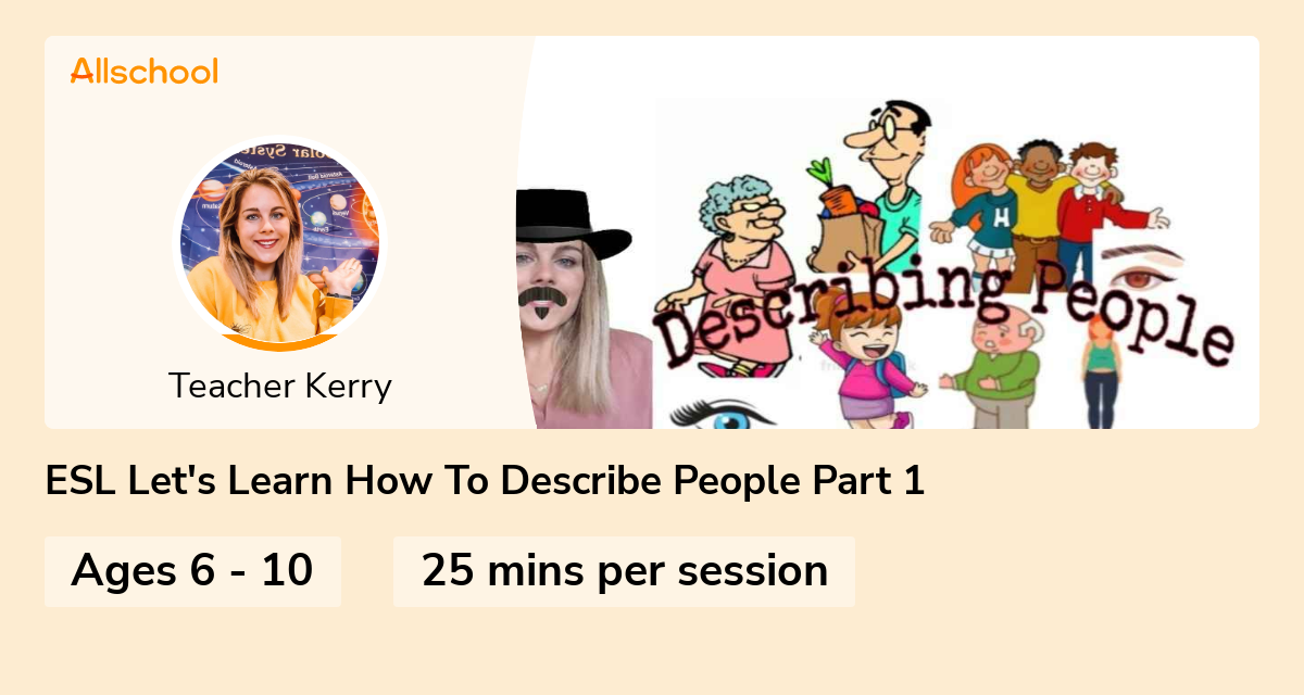 ESL Let's Learn How To Describe People Part 1 | Live interative class ...