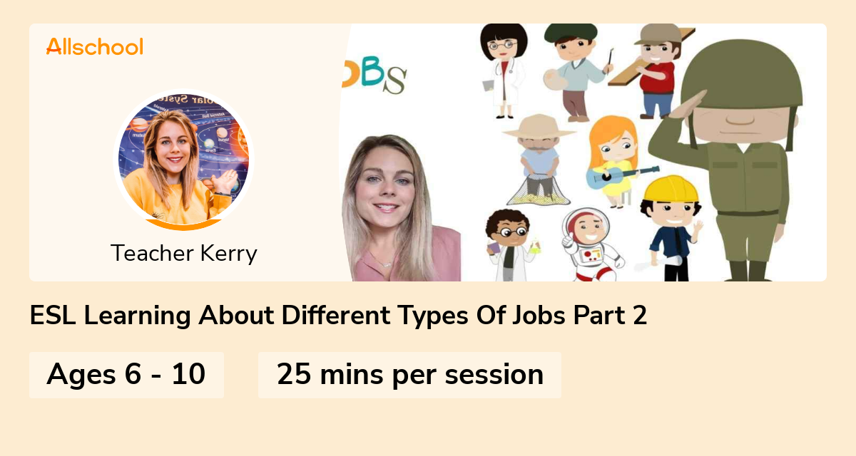 ESL Learning About Different Types Of Jobs Part 2 | Live interative ...