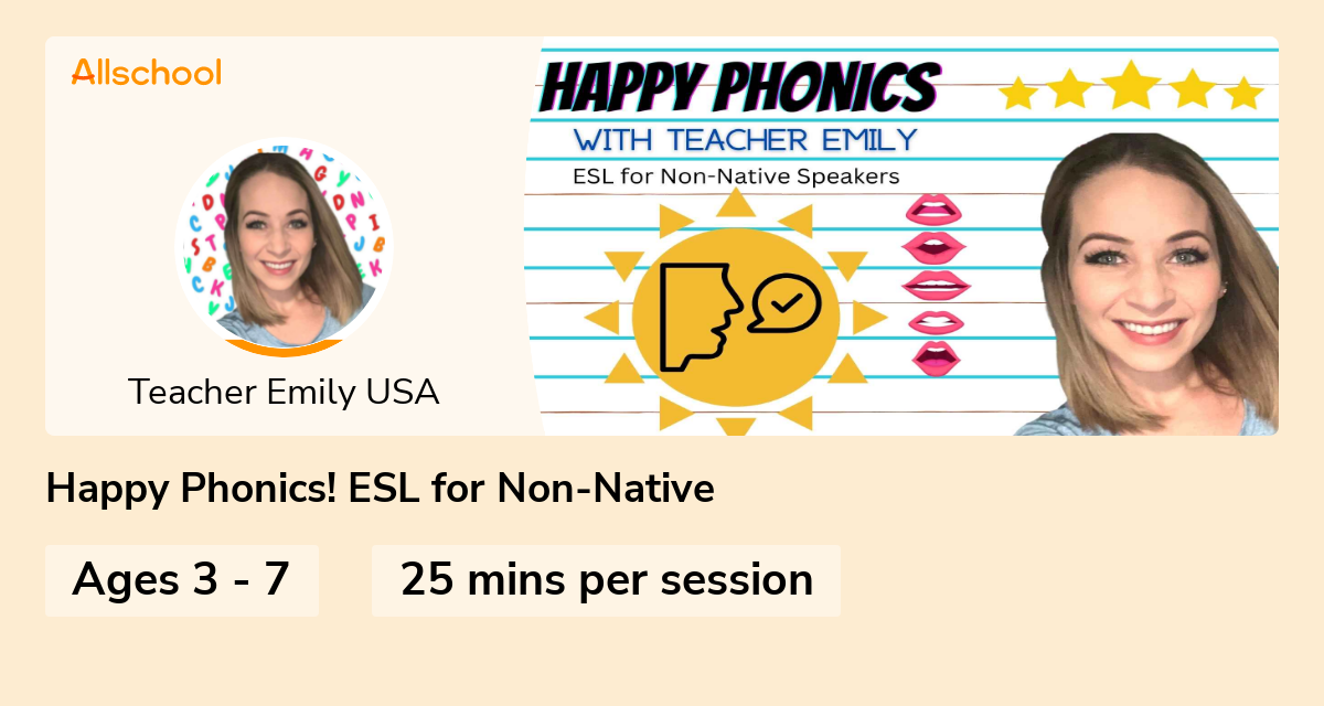 Happy Phonics! ESL for Non-Native | Live interative class for ages 3-7 ...