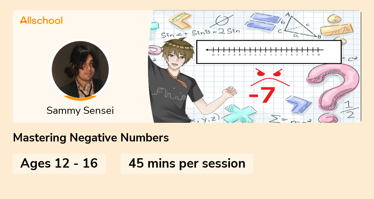 Mastering Negative Numbers | Live interative class for ages 12-16 ...