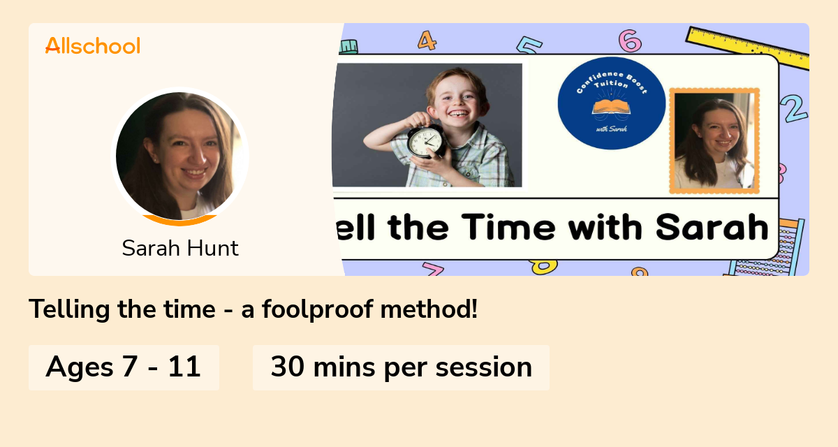 Telling The Time A Foolproof Method Live Interative Class For Ages