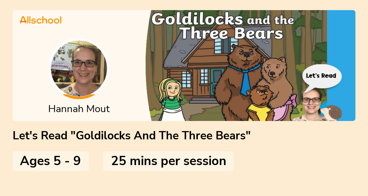 Let's Read "Goldilocks And The Three Bears" | Live interative class for ...