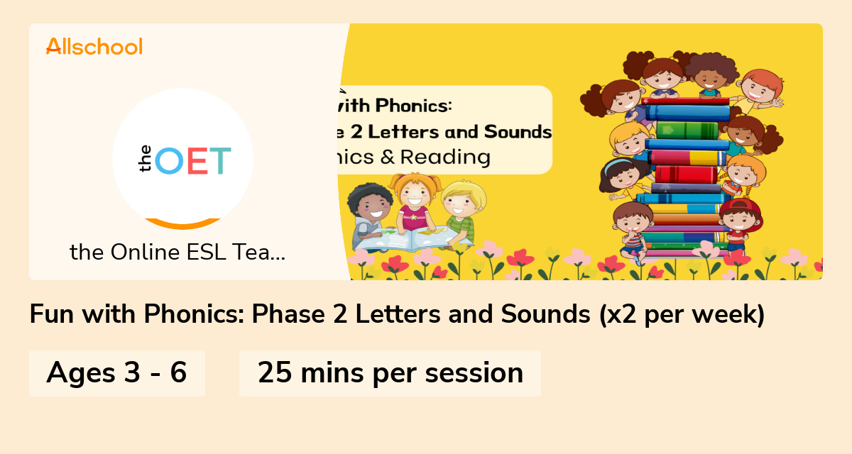 Fun With Phonics Phase 2 Letters And Sounds X2 Per Week Live