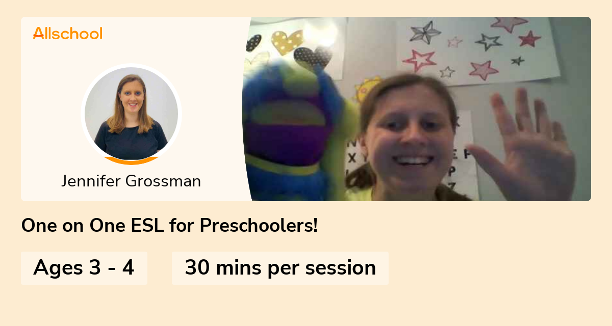 One On One Esl For Preschoolers Live Interative Class For Ages 3 4