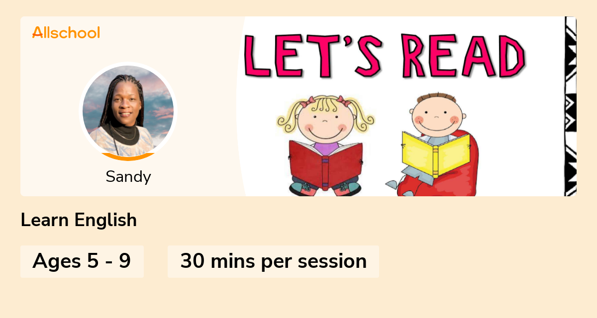 Learn English Live Interative Class For Ages 5 9 Taught By Sandy