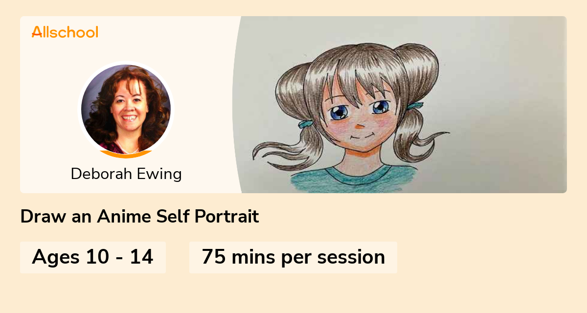Draw An Anime Self Portrait Live Interative Class For Ages 10 14