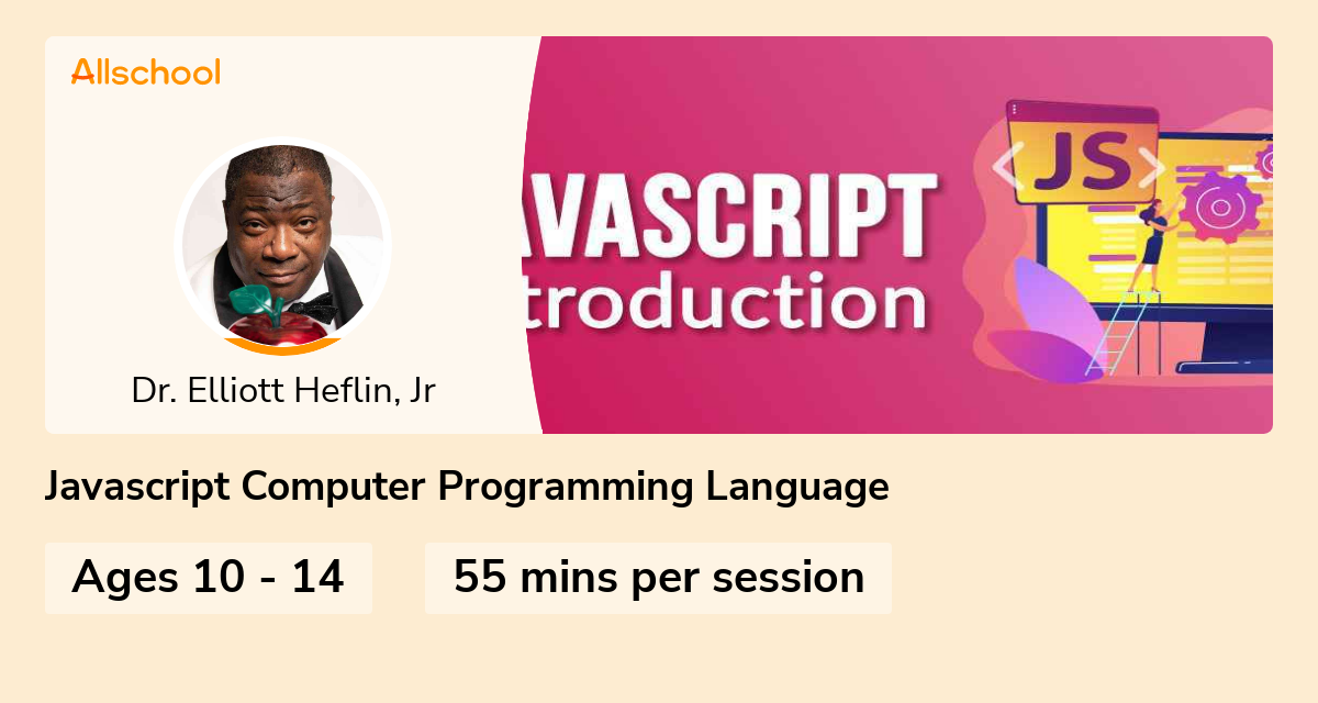 Javascript Computer Programming Language Live Interative Class For