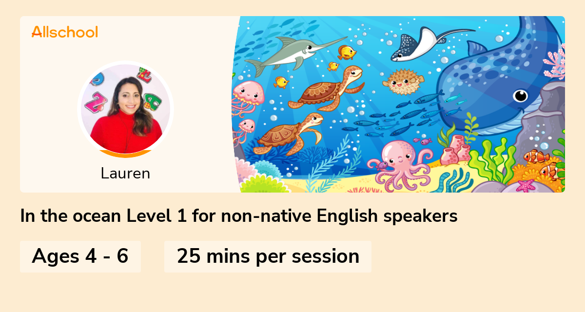 In The Ocean Level 1 For Non Native English Speakers Live Interative