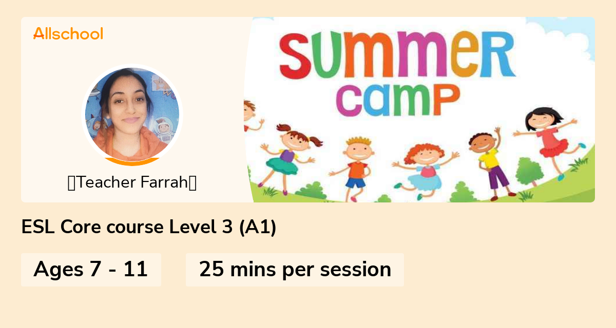 Esl Core Course Level 3 A1 Live Interative Class For Ages 7 11