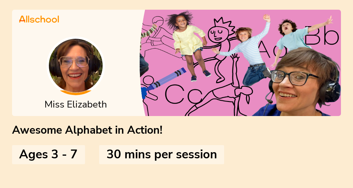 Awesome Alphabet In Action Live Interative Class For Ages 3 7