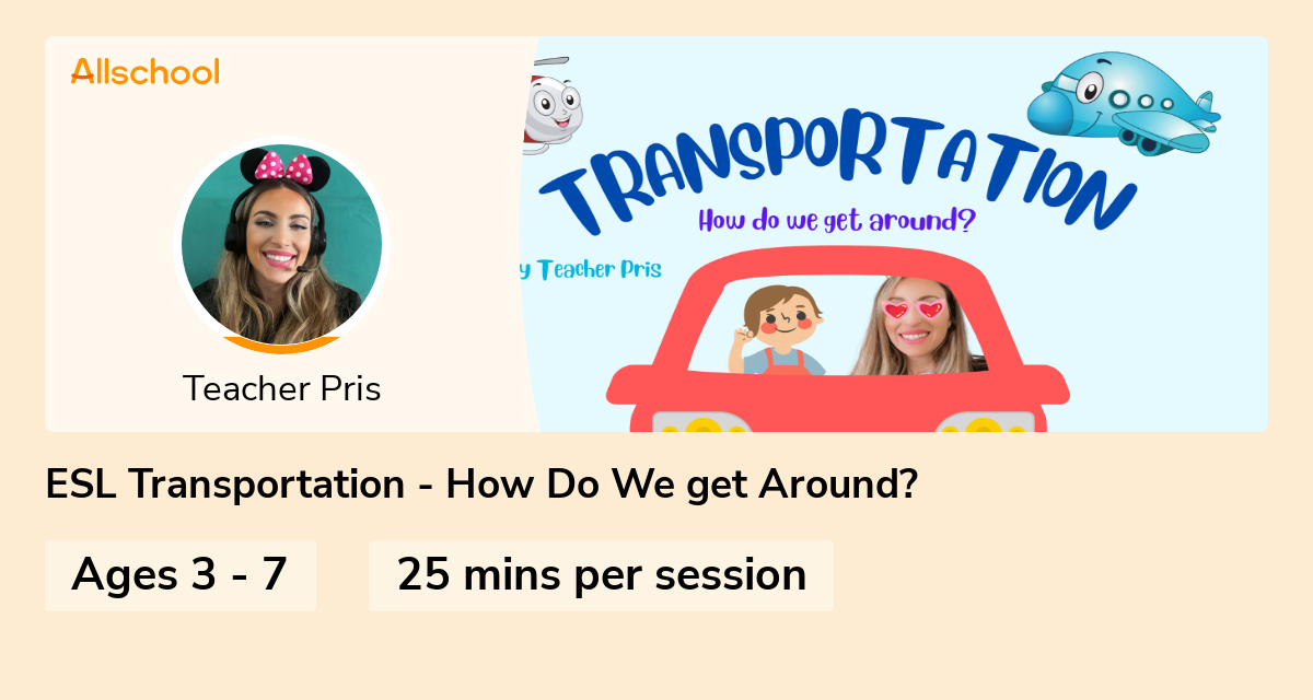 Esl Transportation How Do We Get Around Live Interative Class For