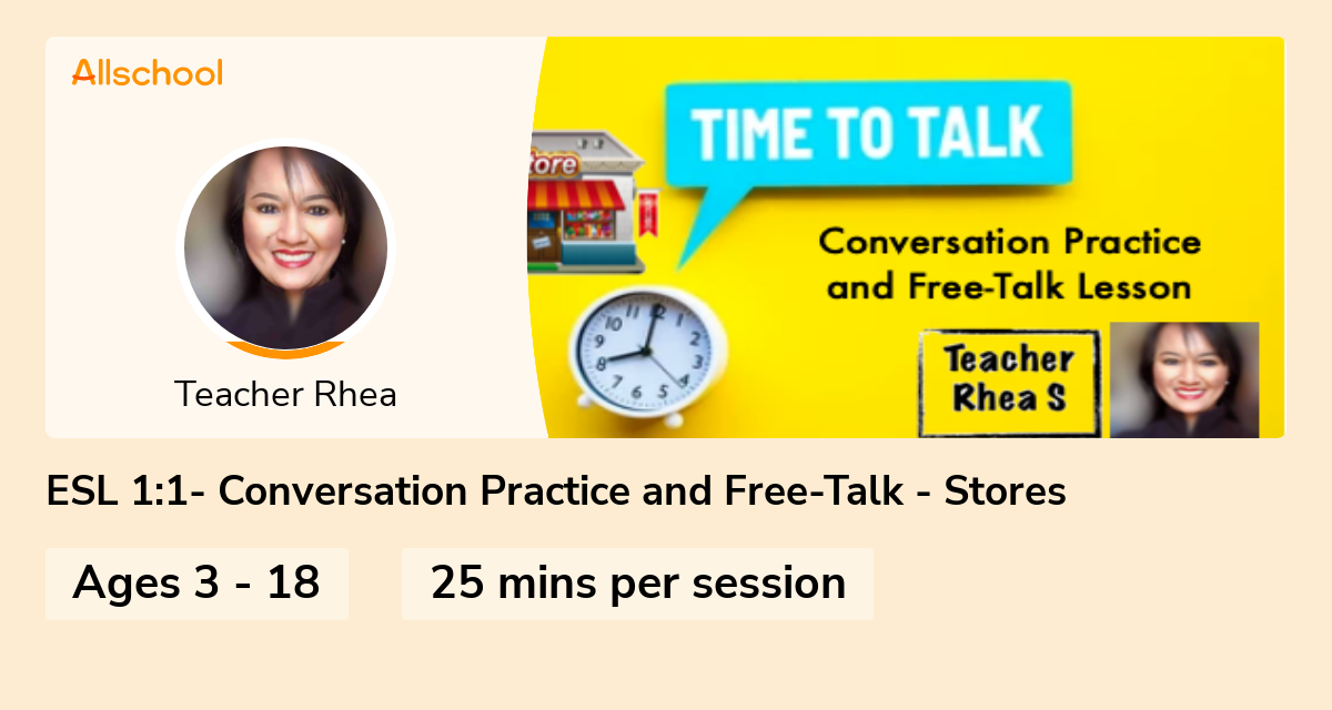 Esl 11 Conversation Practice And Free Talk Stores Live Interative