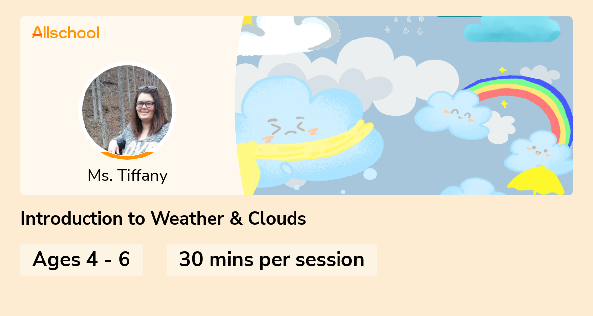 Introduction To Weather And Clouds Live Interative Class For Ages 4 6