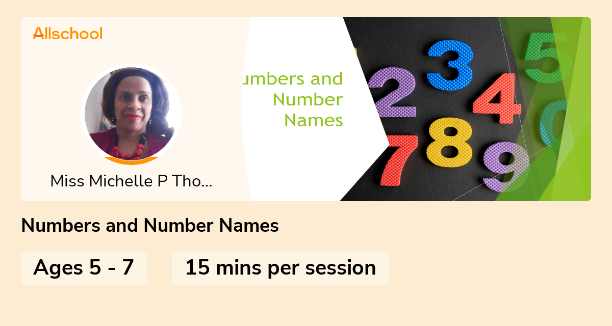 Numbers And Number Names Live Interative Class For Ages 5 7 Taught