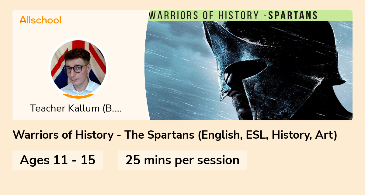 Warriors of History - The Spartans (English, ESL, History, Art) | Live ...