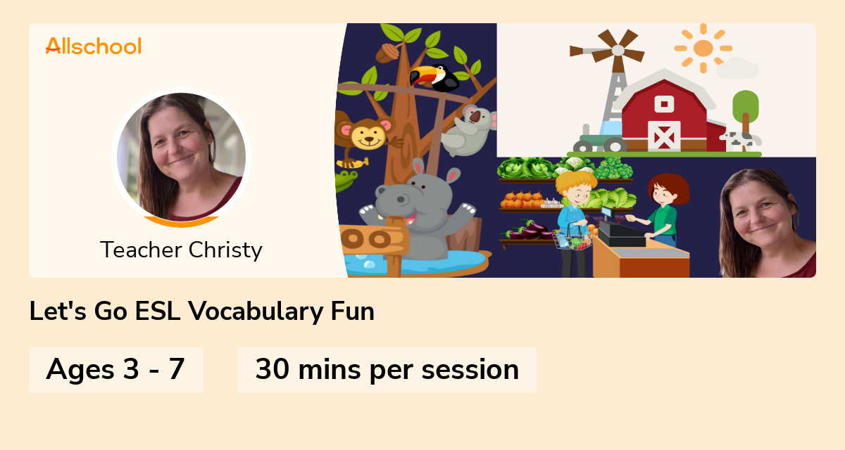 Lets Go Esl Vocabulary Fun Live Interative Class For Ages 3 7