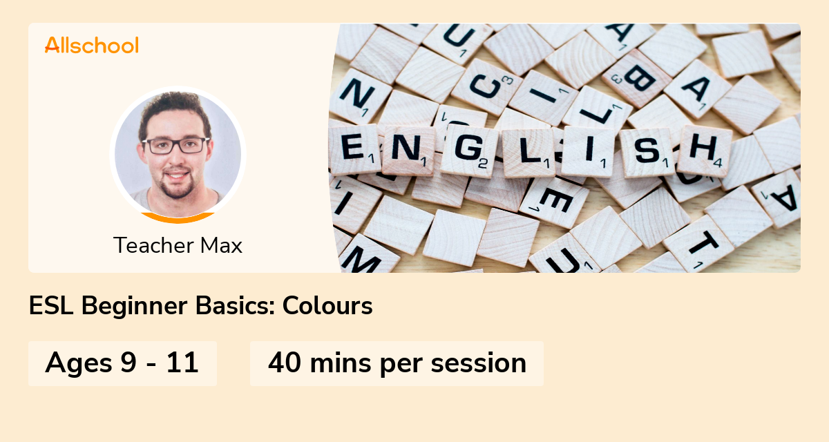 ESL Beginner Basics: Colours | Live interative class for ages 9-11 ...
