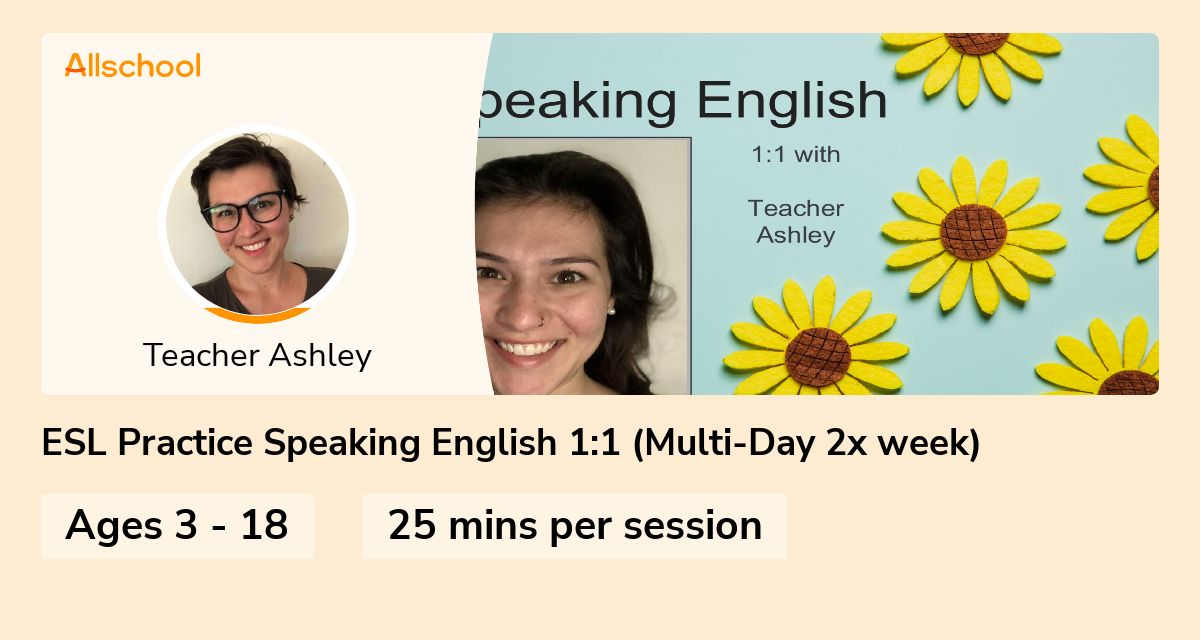 Esl Practice Speaking English 11 Multi Day 2x Week Live Interative
