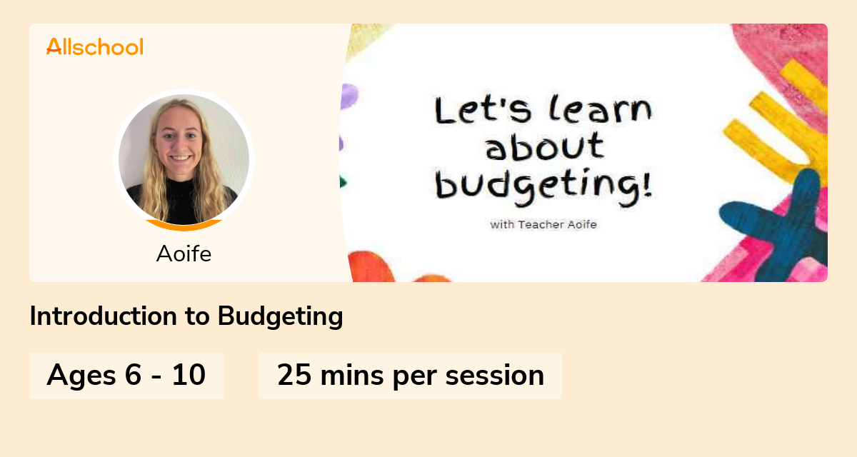 Introduction To Budgeting Live Interative Class For Ages 6 10