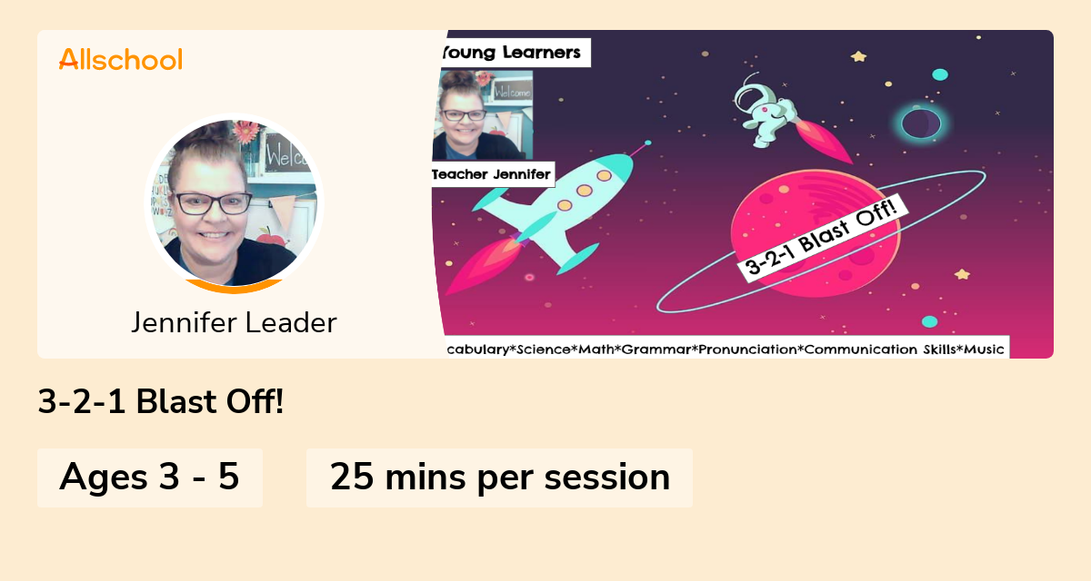 3 2 1 Blast Off Live Interative Class For Ages 3 5 Taught By