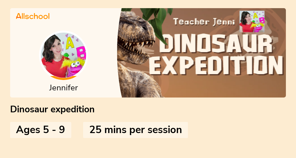 Dinosaur Expedition Live Interative Class For Ages 5 9 Taught By