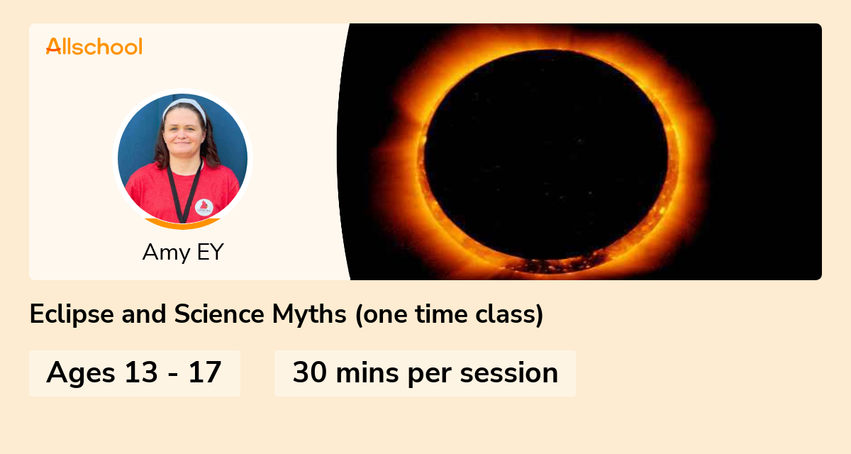 Eclipse And Science Myths One Time Class Live Interative Class For