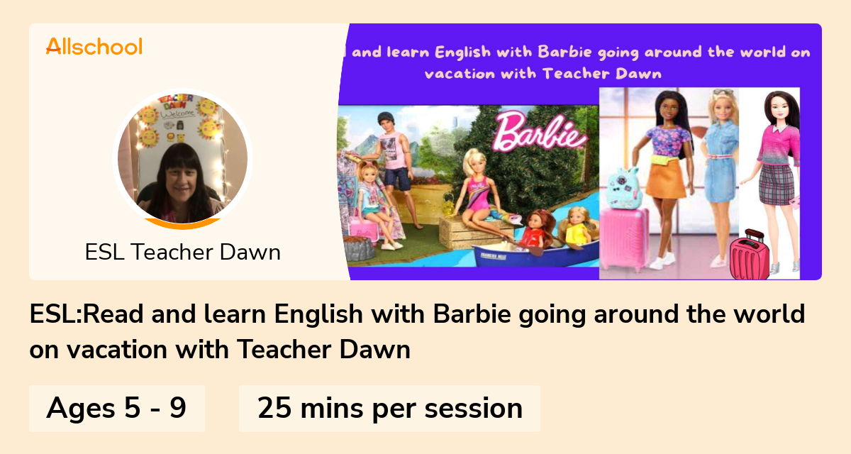 Eslread And Learn English With Barbie Going Around The World On