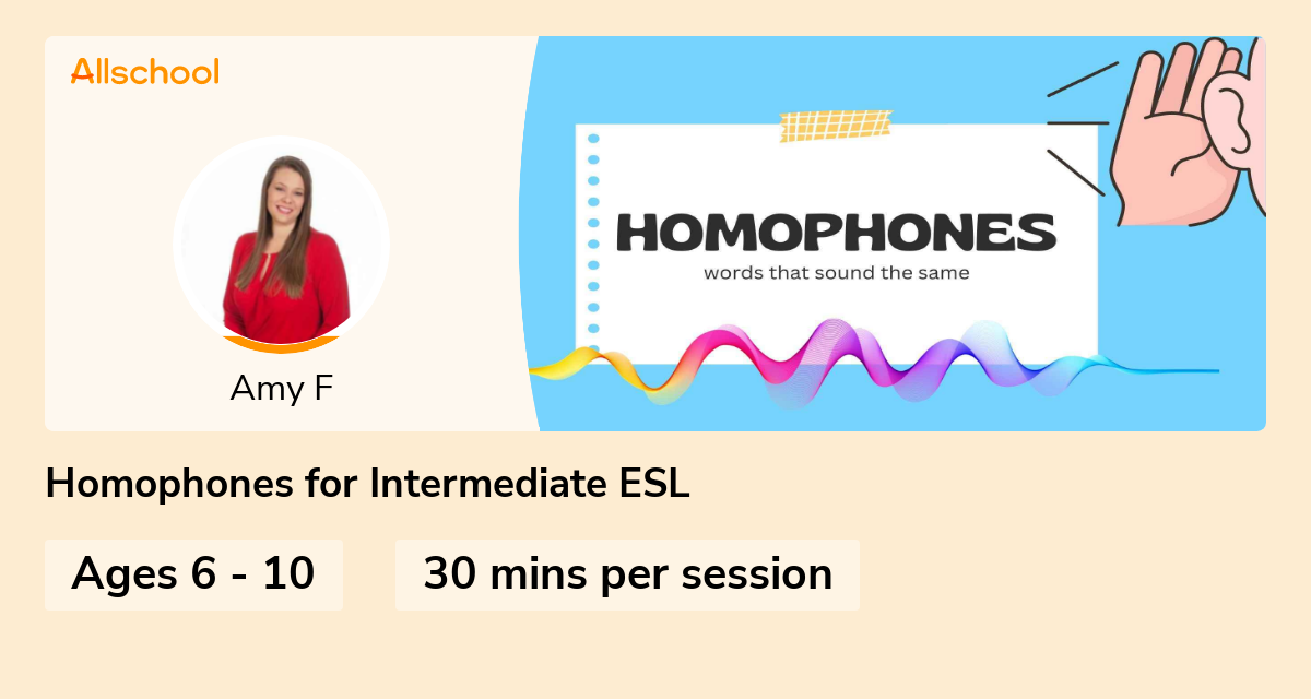 Homophones For Intermediate Esl Live Interative Class For Ages 6 10