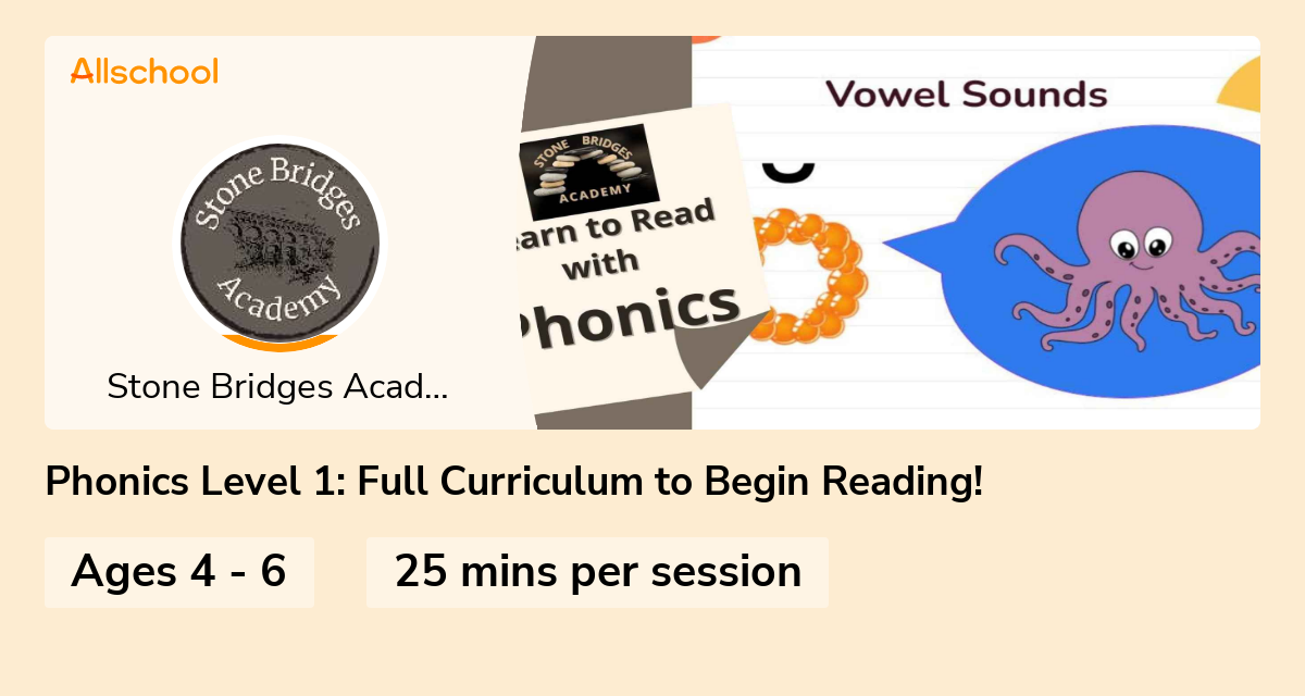 Phonics Level 1 Full Curriculum To Begin Reading Live Interative